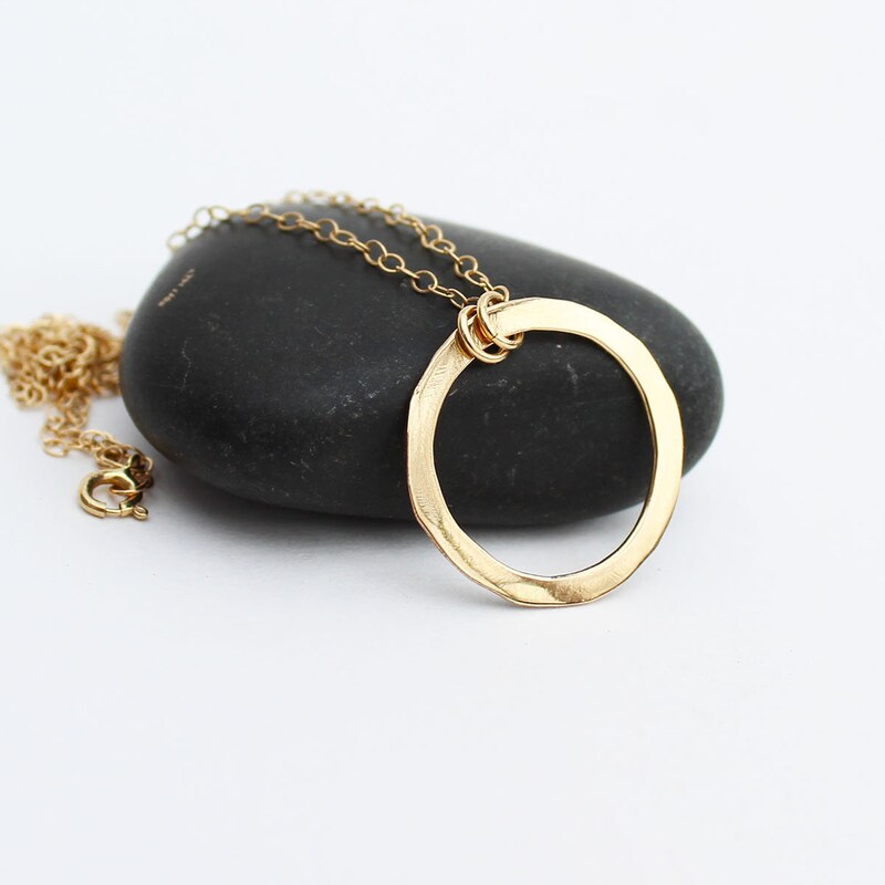 Gold Circle Necklace - Etsy