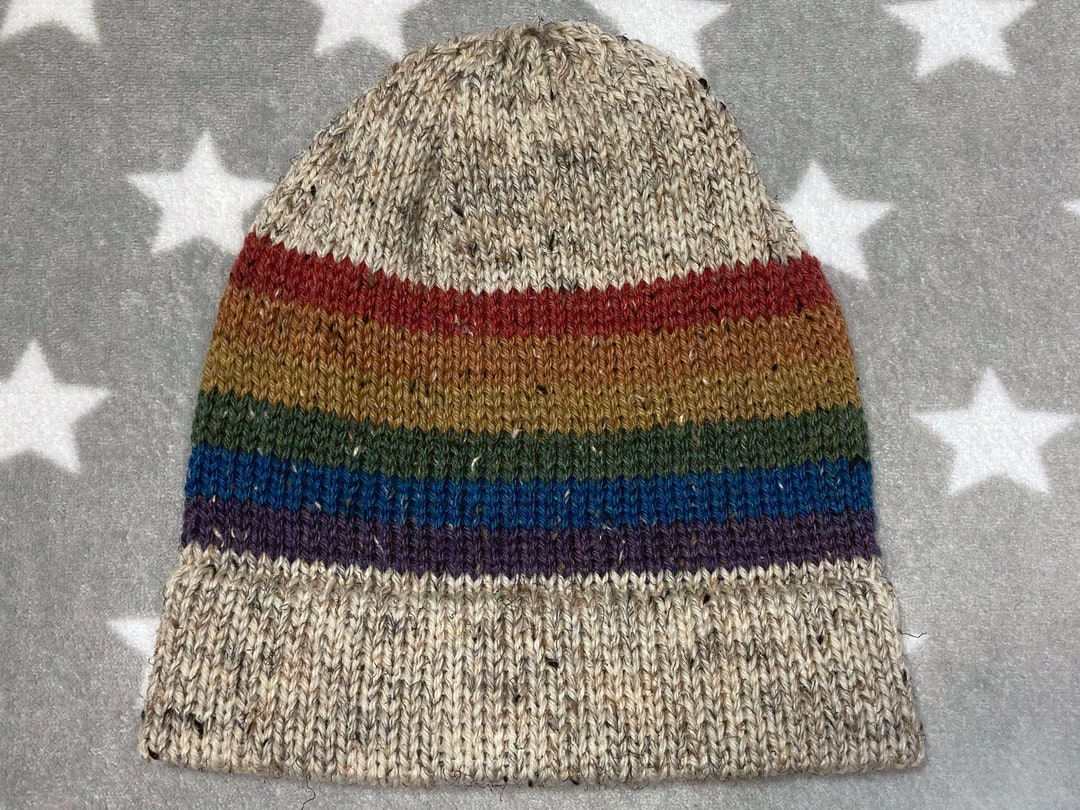 Tweed Wool Knit Pride Hat | LGBT Rainbow | Cream - Etsy