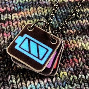 Communication Necklace | Batteries | Pastel Colors | Gunmetal Rolo ...