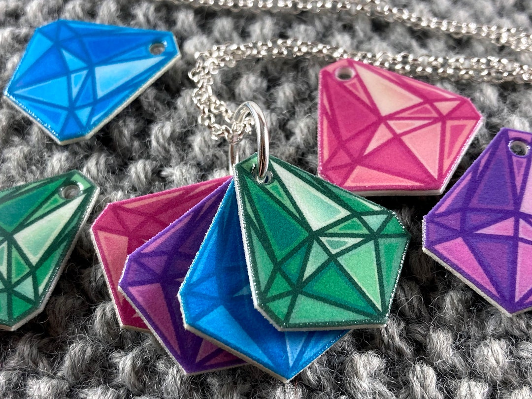 Mood Gem Necklace | Green Blue Purple Pink | Communication Necklace ...