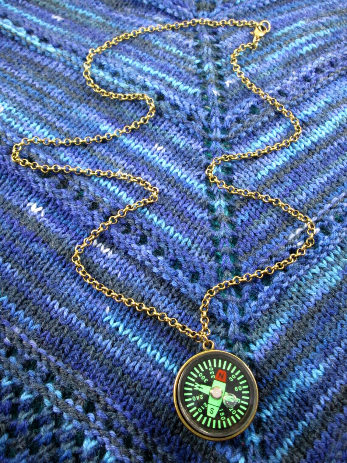 Double-sided Compass Necklace Dark Compass Faux Fire Opal - Etsy