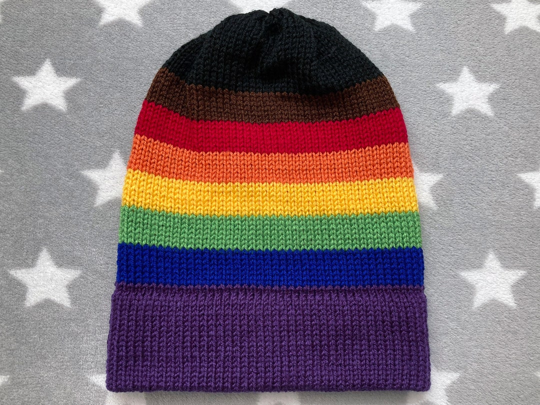 Knit Philly LGBT Rainbow Pride Hat | Slouchy Beanie | Acrylic - Etsy