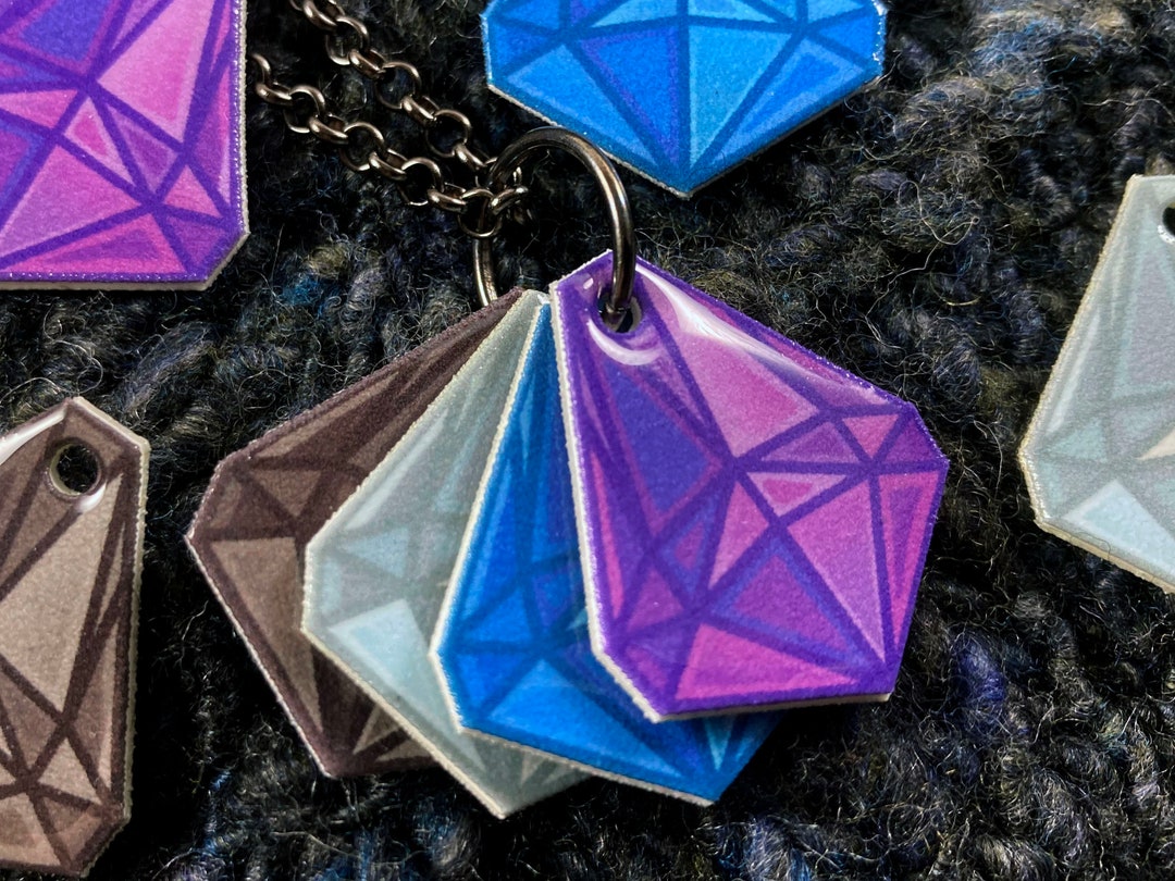 Mood Gem Necklace | Purple Blue White Black | Communication Necklace ...