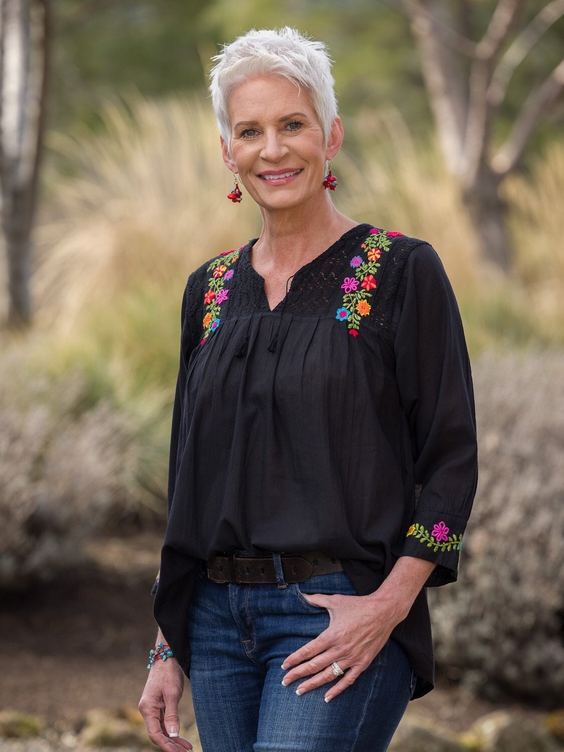 Floral Embroidered Mexican Cotton Tunic: Fair Trade Blouse Cover-up - Etsy