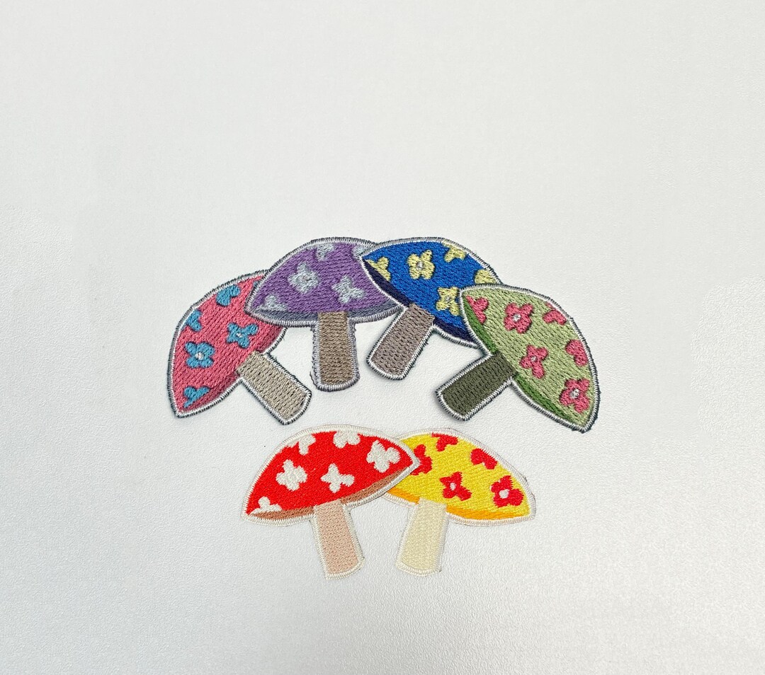 Colorful Mushroom Patch. Iron-on Floral Mushroom Patch. - Etsy