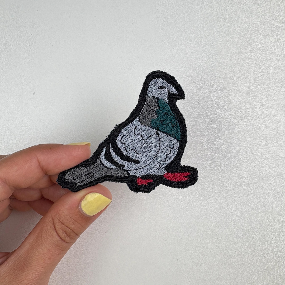 Pigeon Embroidered Patch: Iron-on, Scrap Fabric - Etsy