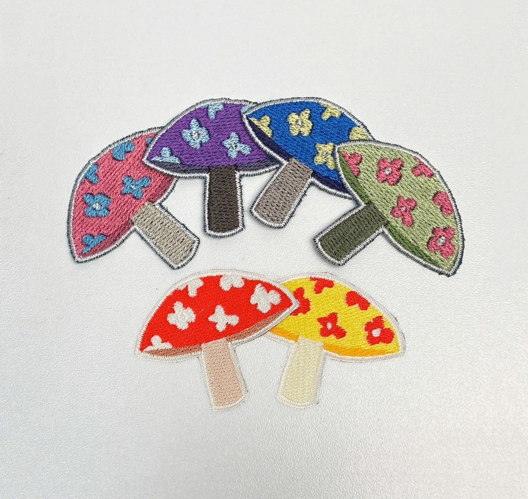 Colorful Mushroom Patch. Iron-on Floral Mushroom Patch. - Etsy