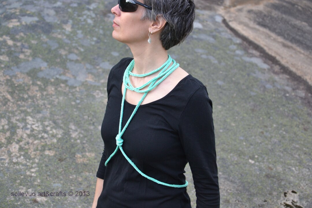 Knitted Body Harness in Avant Garde Style Tube Necklace Skinny Scarf - Etsy
