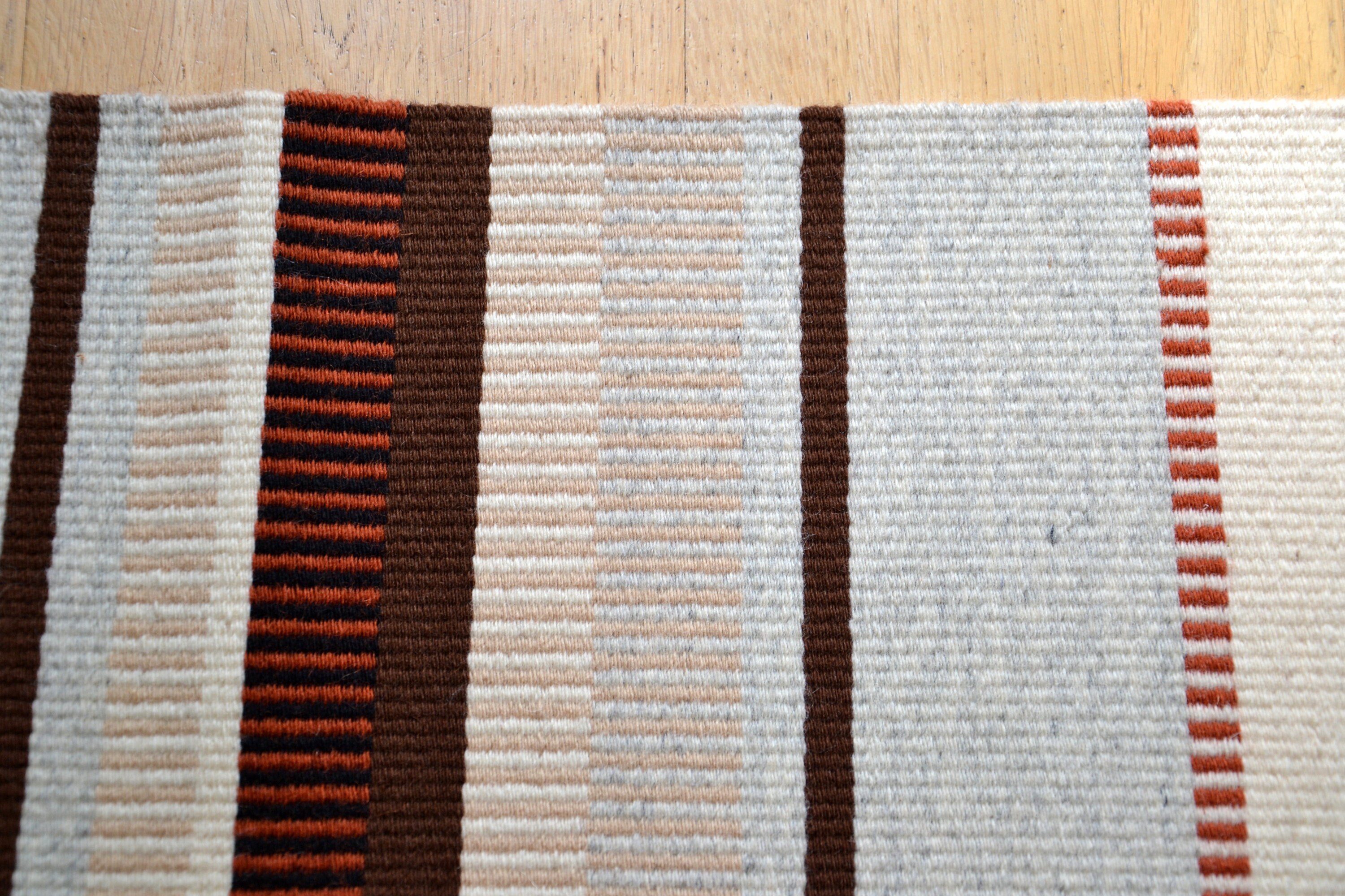 Mid Century Finnish Folk Art Weaving Raanu Wall Rug Bed Spread Chair ...