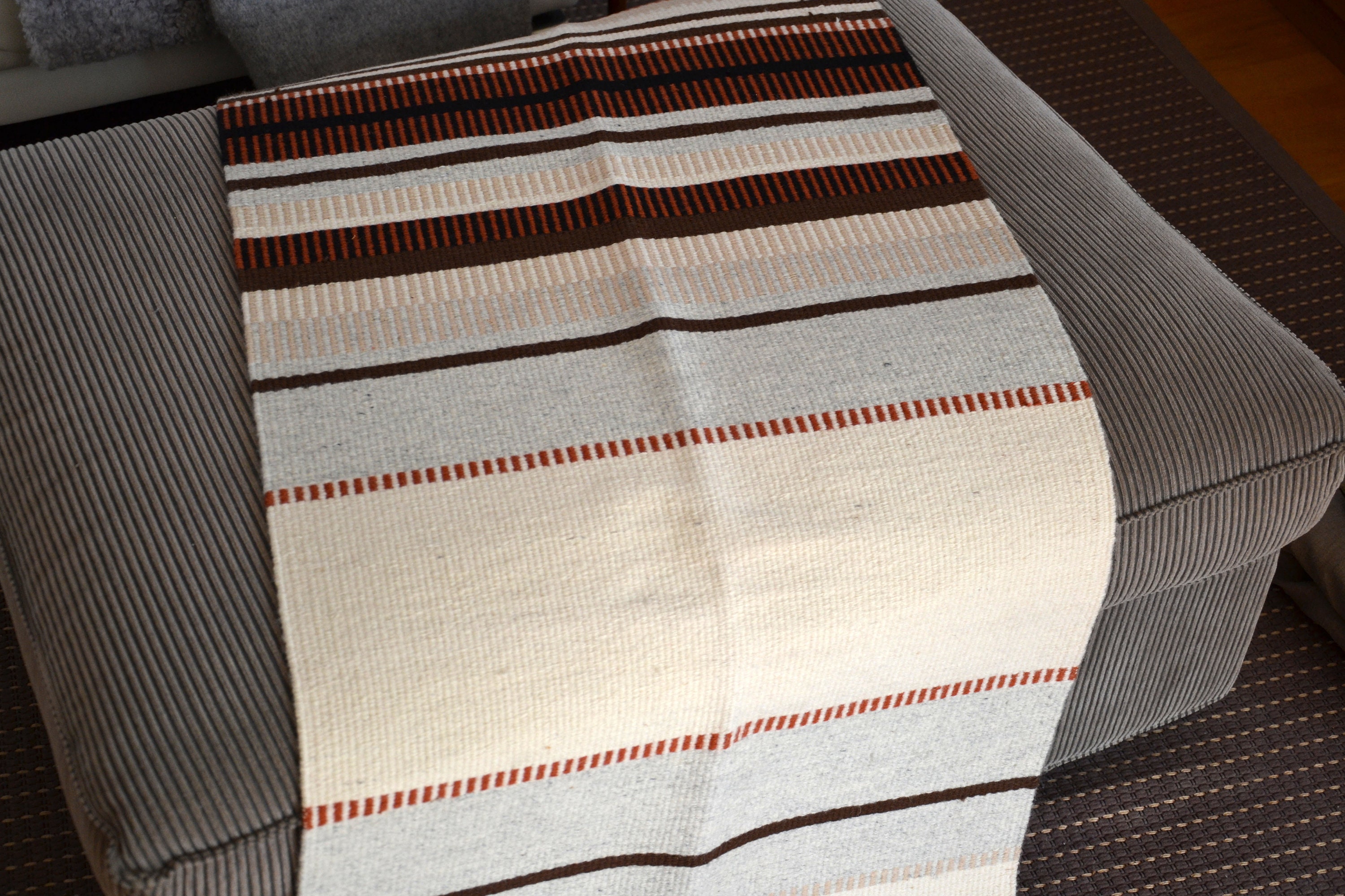 Mid Century Finnish Folk Art Weaving Raanu Wall Rug Bed Spread Chair ...