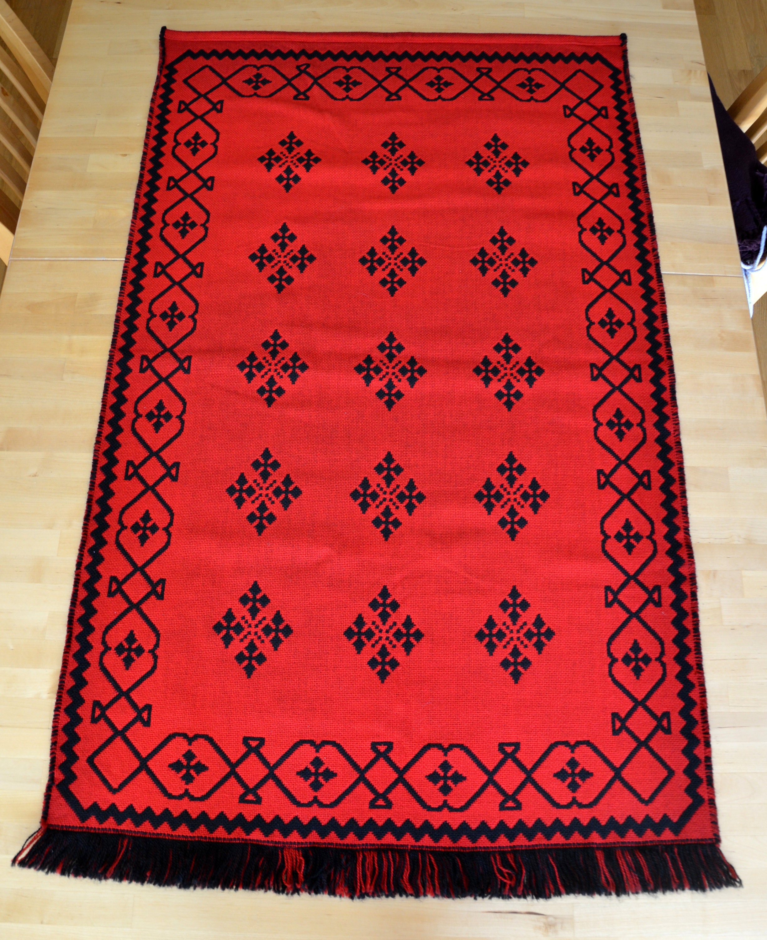 Finnish Mid Century Double Weave Wall Hanging in Red and Black - Etsy