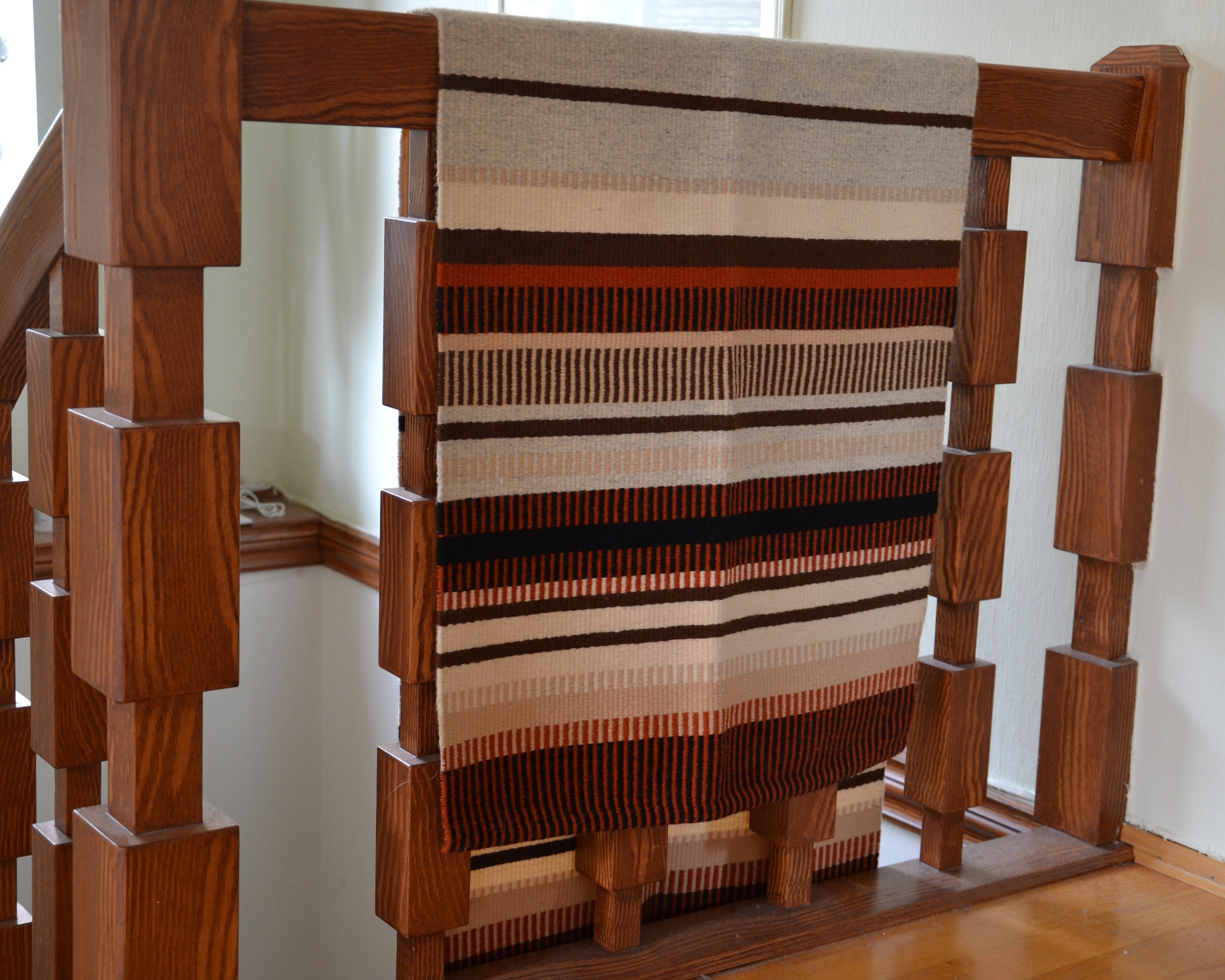 Mid Century Finnish Folk Art Weaving Raanu Wall Rug Bed Spread Chair ...