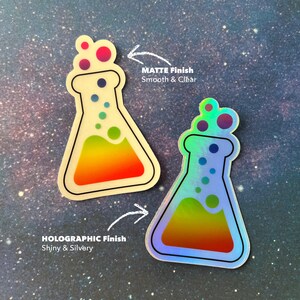 Rainbow Erlenmeyer Flask Vinyl Sticker- Inclusive Science Chemistry ...