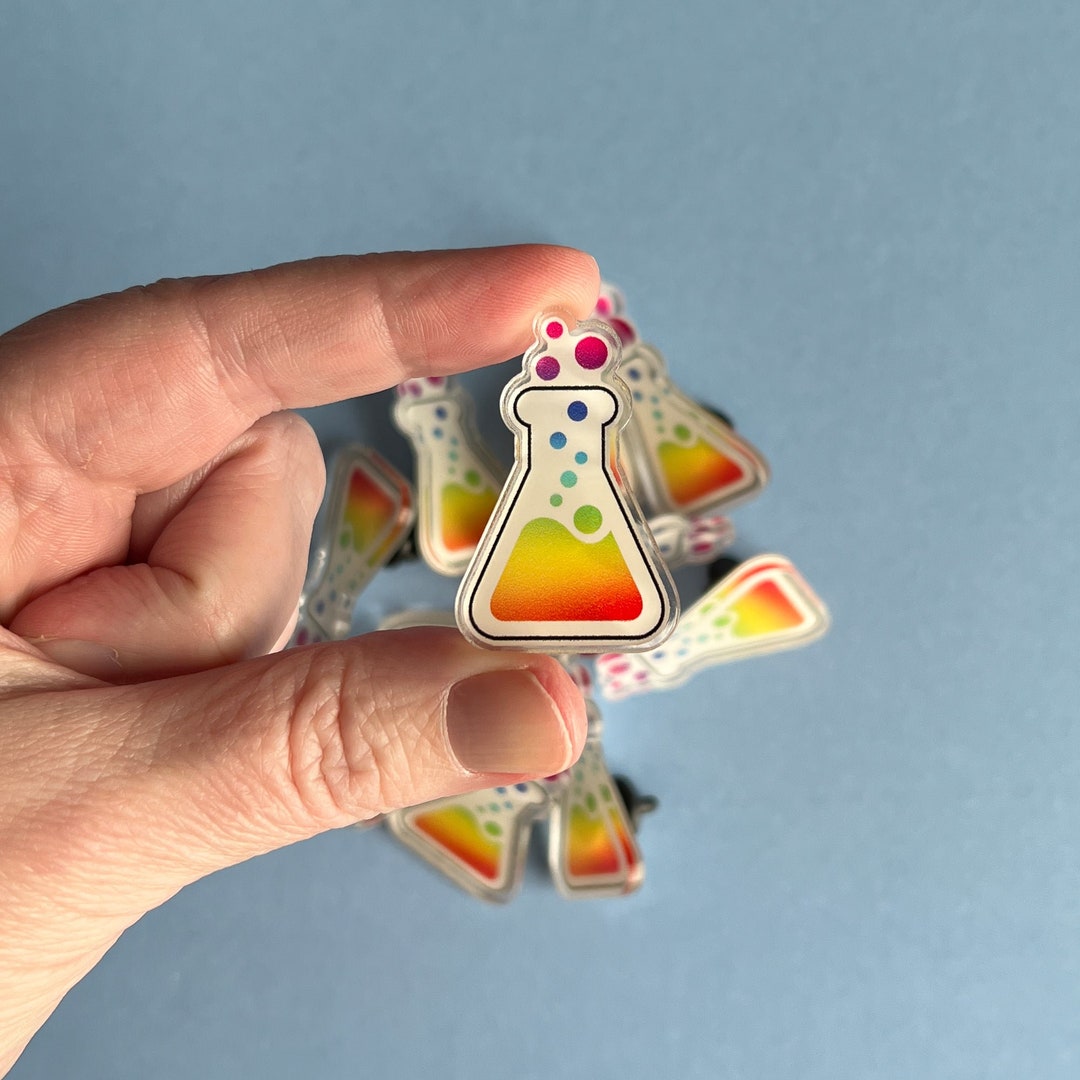 Rainbow Erlenmeyer Flask Pin -gift for Science Lovers, Chemistry Geeks ...