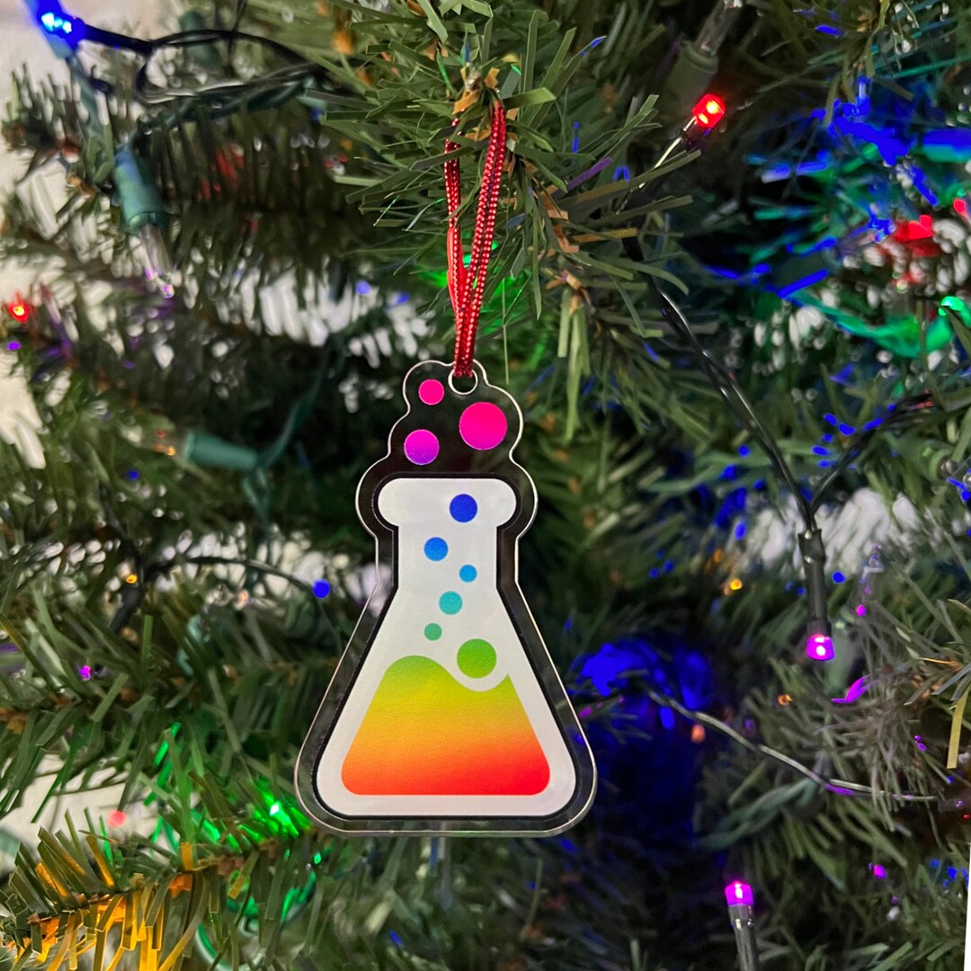 Rainbow Erlenmeyer Flask Christmas Tree Ornament Inclusive Science ...