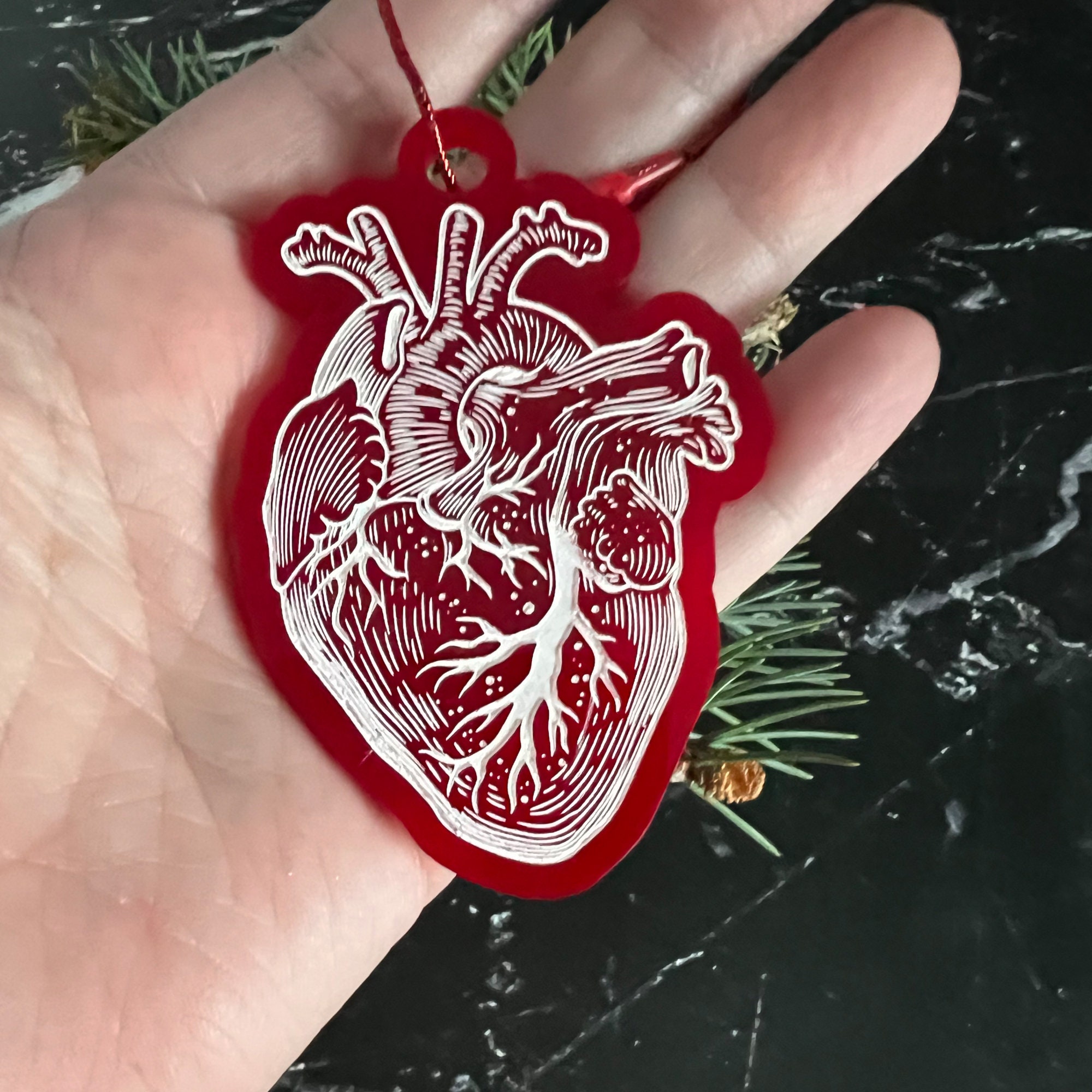 Anatomical Human Heart Tree Ornament Christmas Holiday Gift for Cardio ...