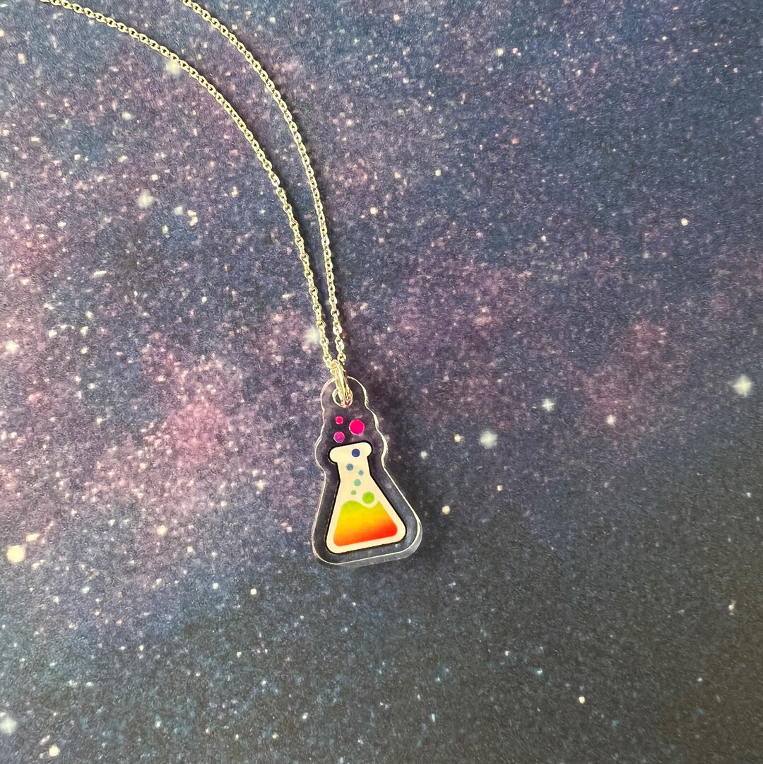 Rainbow Erlenmeyer Flask Necklace- Inclusive Science Chemistry Lover ...