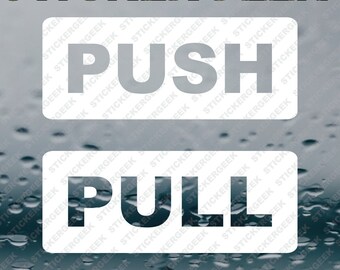 Push Pull Decal - Etsy