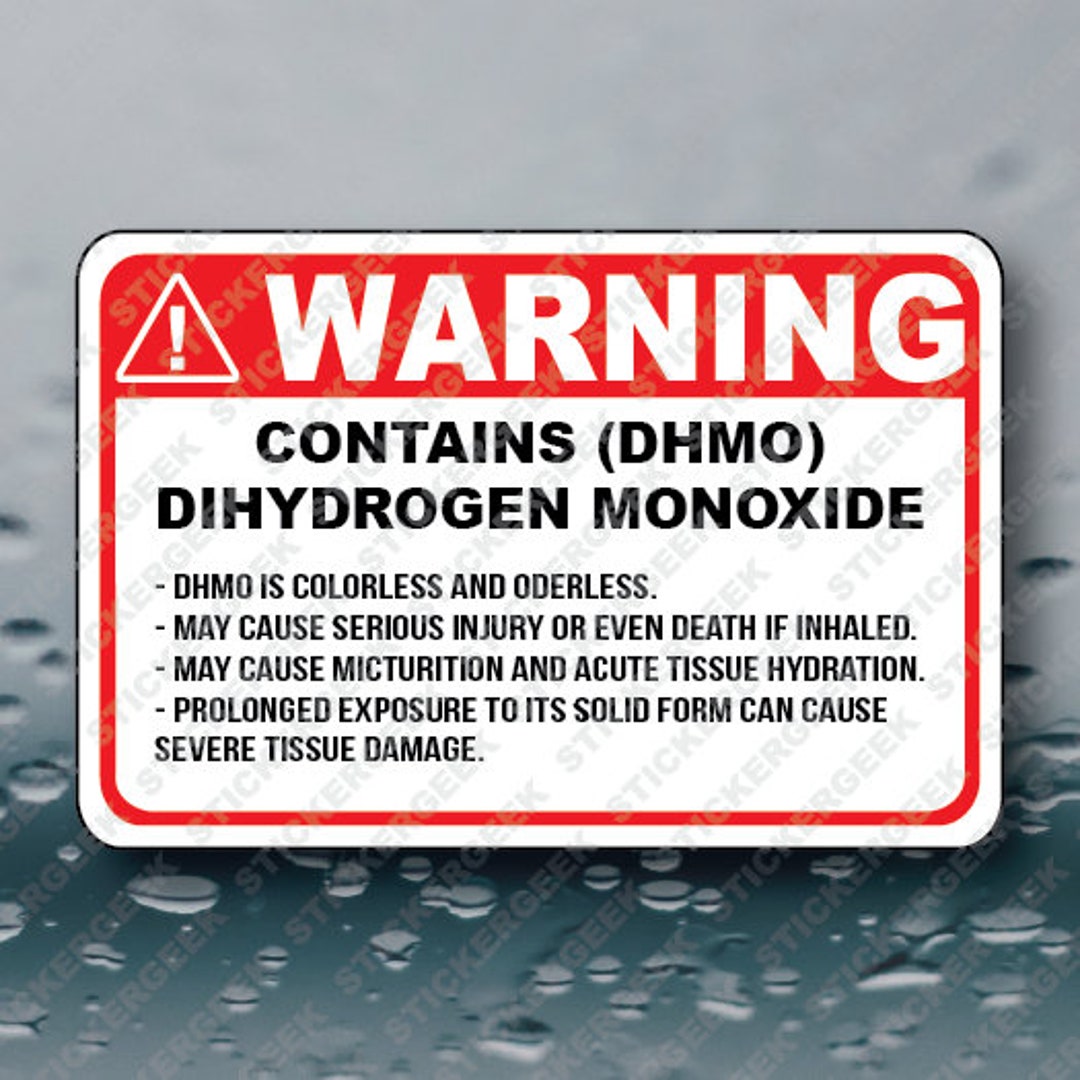 Warning DHMO Dihydrogen Mooxide H2O Water Bottle Tumbler Hydro Nursing ...