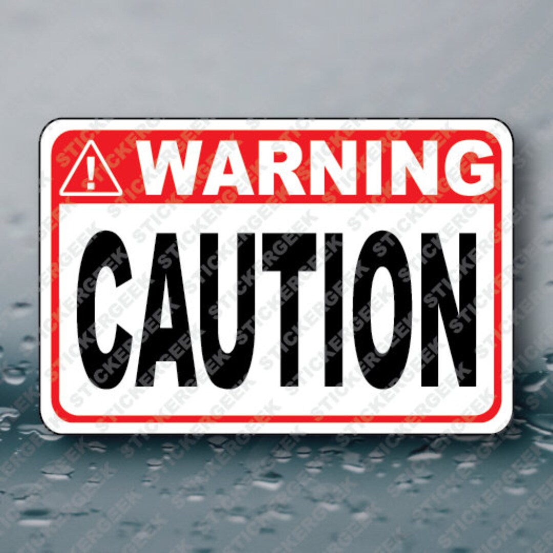 Warning CAUTION Water Bottle Coffee Mug Cup Tumbler Hydro Funny Sticker ...
