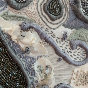 Embroidery Design, Variations of Silver Abstract Art Home Decor ...