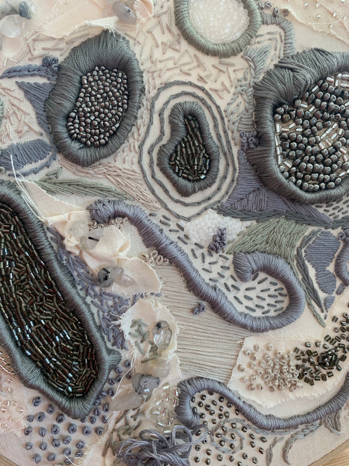 Embroidery Design, Variations of Silver Abstract Art Home Decor ...