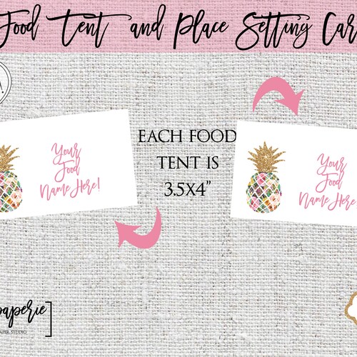 Flamingo Food Labels Instant Download Pineapple Tent Cards - Etsy Canada