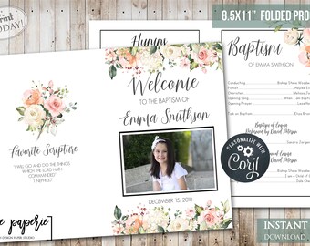 INSTANT DOWNLOAD Printable Folding Baptism Program LDS - Etsy