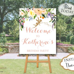 INSTANT DOWNLOAD Garden Fairy Party Welcome Sign Printable - Etsy