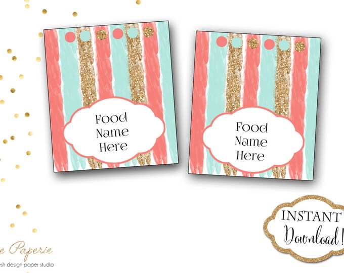 INSTANT DOWNLOAD EDITABLE Art Party Paint Party Food Tent Labels Buffet ...