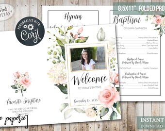 INSTANT DOWNLOAD Printable Folding Baptism Program LDS - Etsy