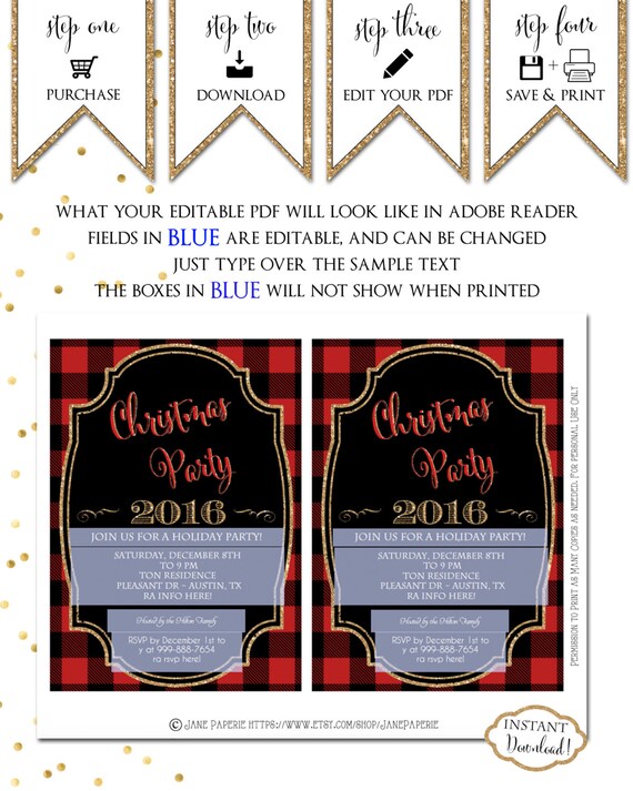 Templates Invitations & Announcements Christmas Party Invitation ...