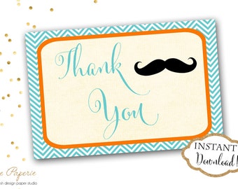 Mustache Thank You | Etsy