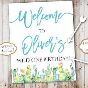 INSTANT DOWNLOAD Cactus Welcome Sign Printable Southwest Succulent ...
