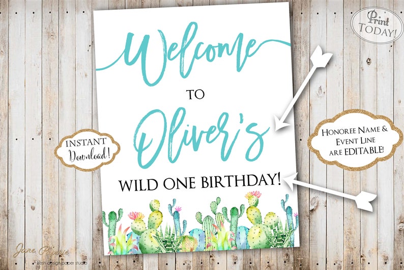 INSTANT DOWNLOAD Cactus Welcome Sign Printable Southwest - Etsy