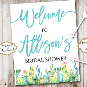 INSTANT DOWNLOAD Cactus Welcome Sign Printable Southwest Succulent ...