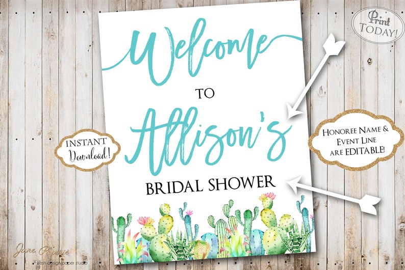 INSTANT DOWNLOAD Cactus Welcome Sign Printable Southwest - Etsy