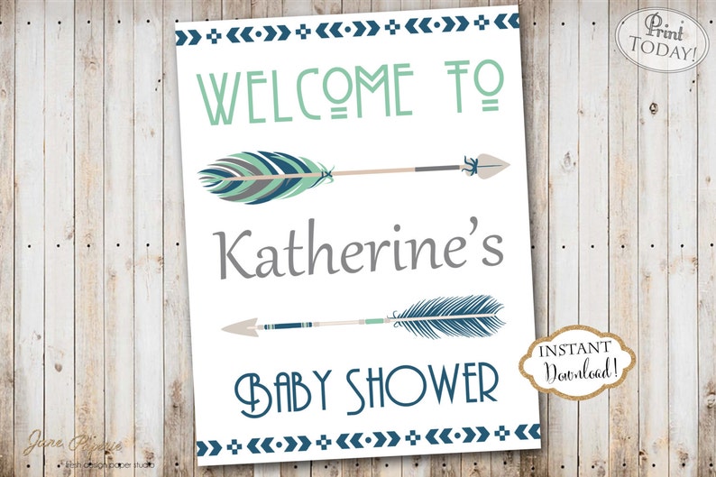 INSTANT DOWNLOAD Tribal Aztec Boho Baby Shower Welcome Sign - Etsy