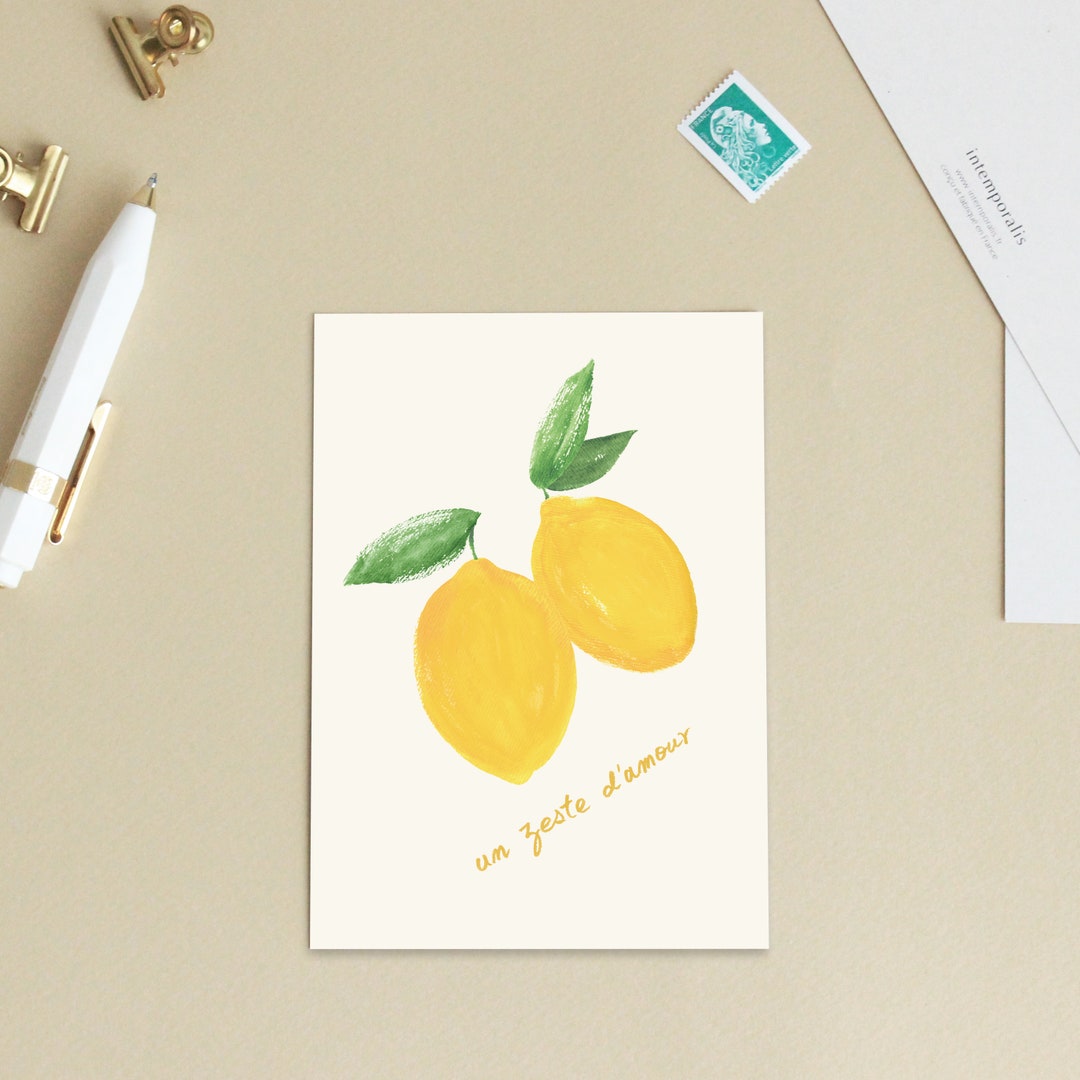 Carte Postale / Petite Affiche un Zeste D'amour Citron Fruit ...