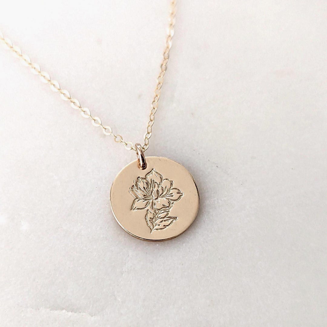 Magnolia Flower Necklace: 14k Gold Fill or Sterling Silver, Magnolia ...
