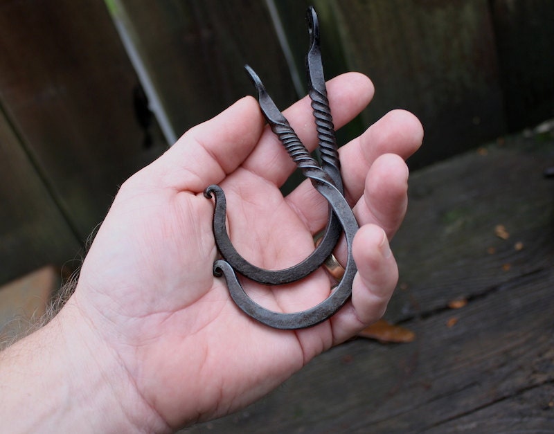 Rustic Blacksmith Hook: Set of 2 - Etsy