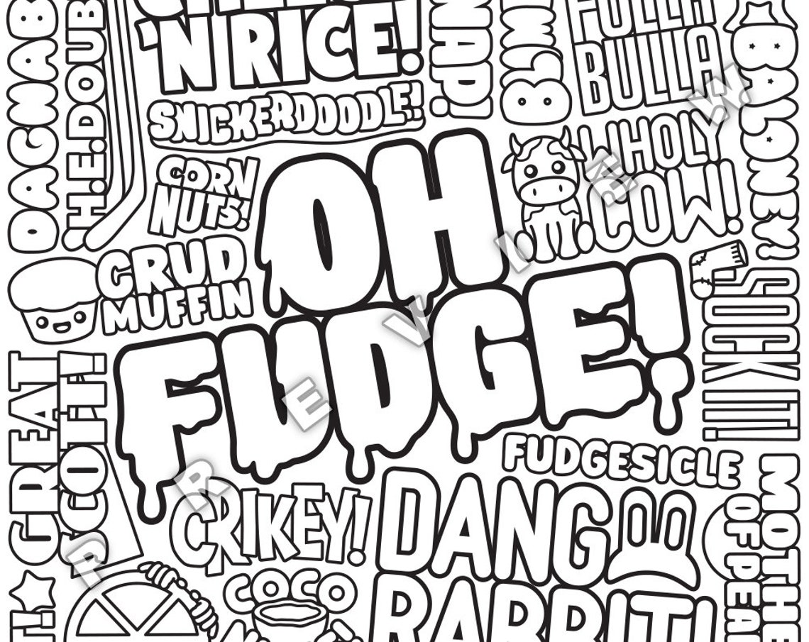 Downloadable CLEAN CUSS WORDS Motivational Quote Coloring | Etsy