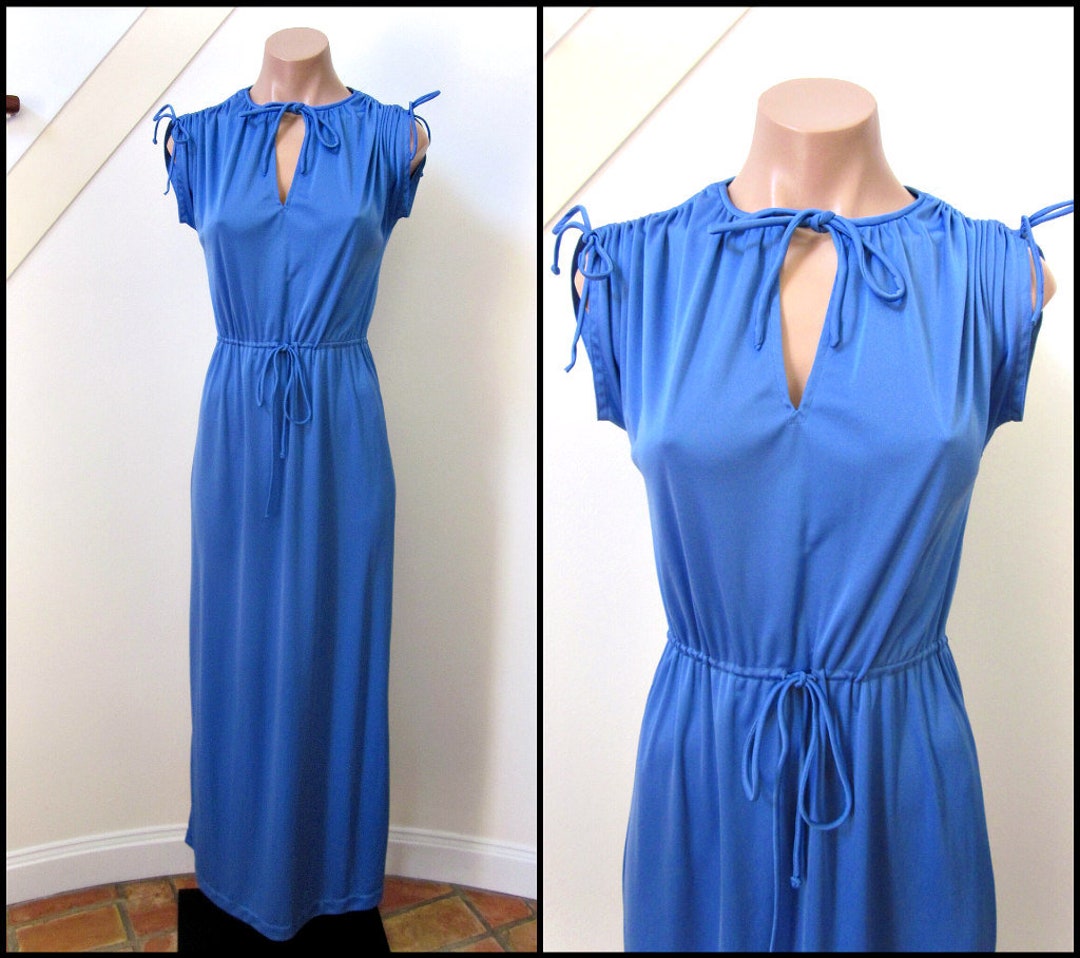 Clovis Ruffin Dress / Ruffinwear Dress / Fits XS-S / 70s Jersey Maxi ...