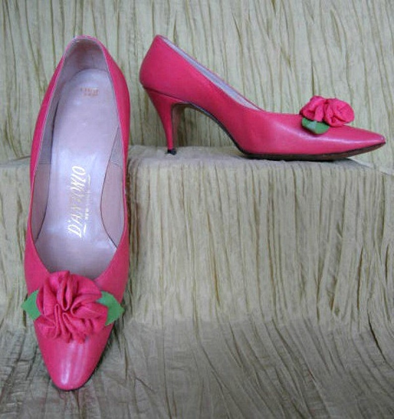 1950s Pink Flower Shoes / D'ANTONIO With Lido Last / 6M / Vintage 50s ...