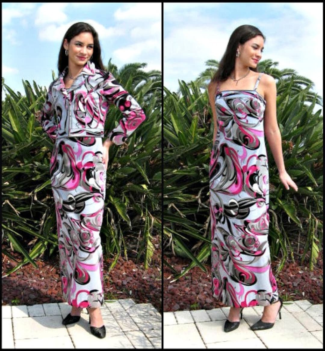 EMILIO PUCCI 70s Dress Jacket Suit / Fits XS-S / Vintage 1970s Pucci ...