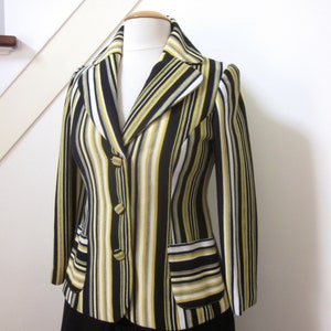 Mod Jacket / Fits S / 60s Striped Jacket / Mod Knit Jacket / Vintage ...