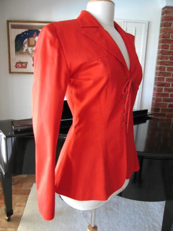 Patrick Kelly Paris Red Corset Jacket / 80s Patrick K… - Gem