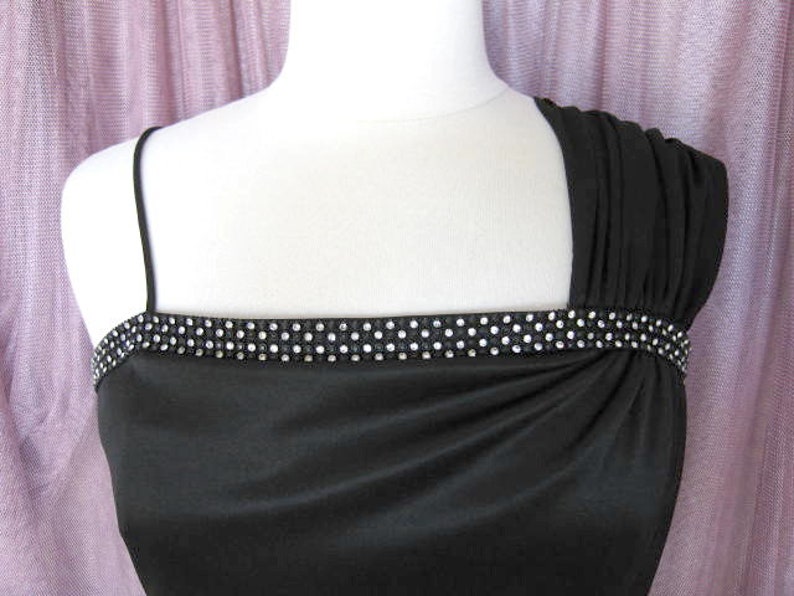 60s Old Hollywood Gown / Fits M / Vintage Glamour Gown / One Shoulder ...