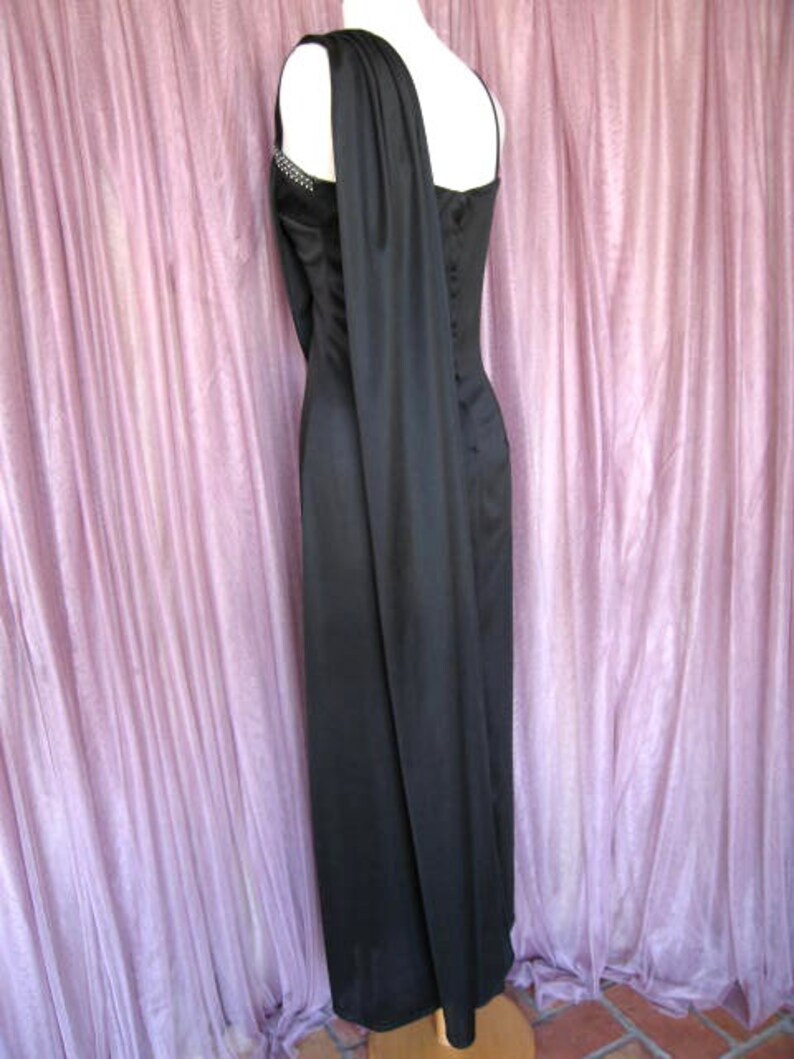 60s Old Hollywood Gown / Fits M / Vintage Glamour Gown / One Shoulder ...