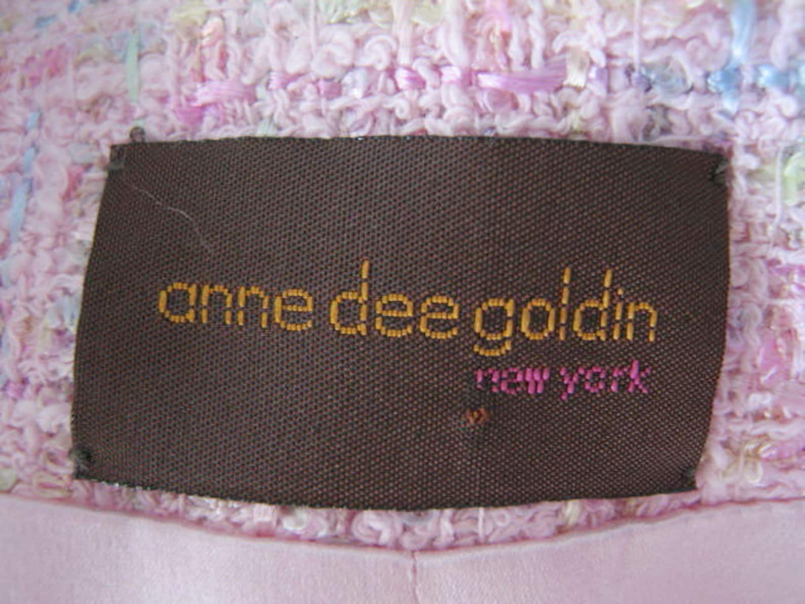 Anne Dee Goldin Tweed Jacket / Fits M / Pink Tweed Jacket / Fringed ...
